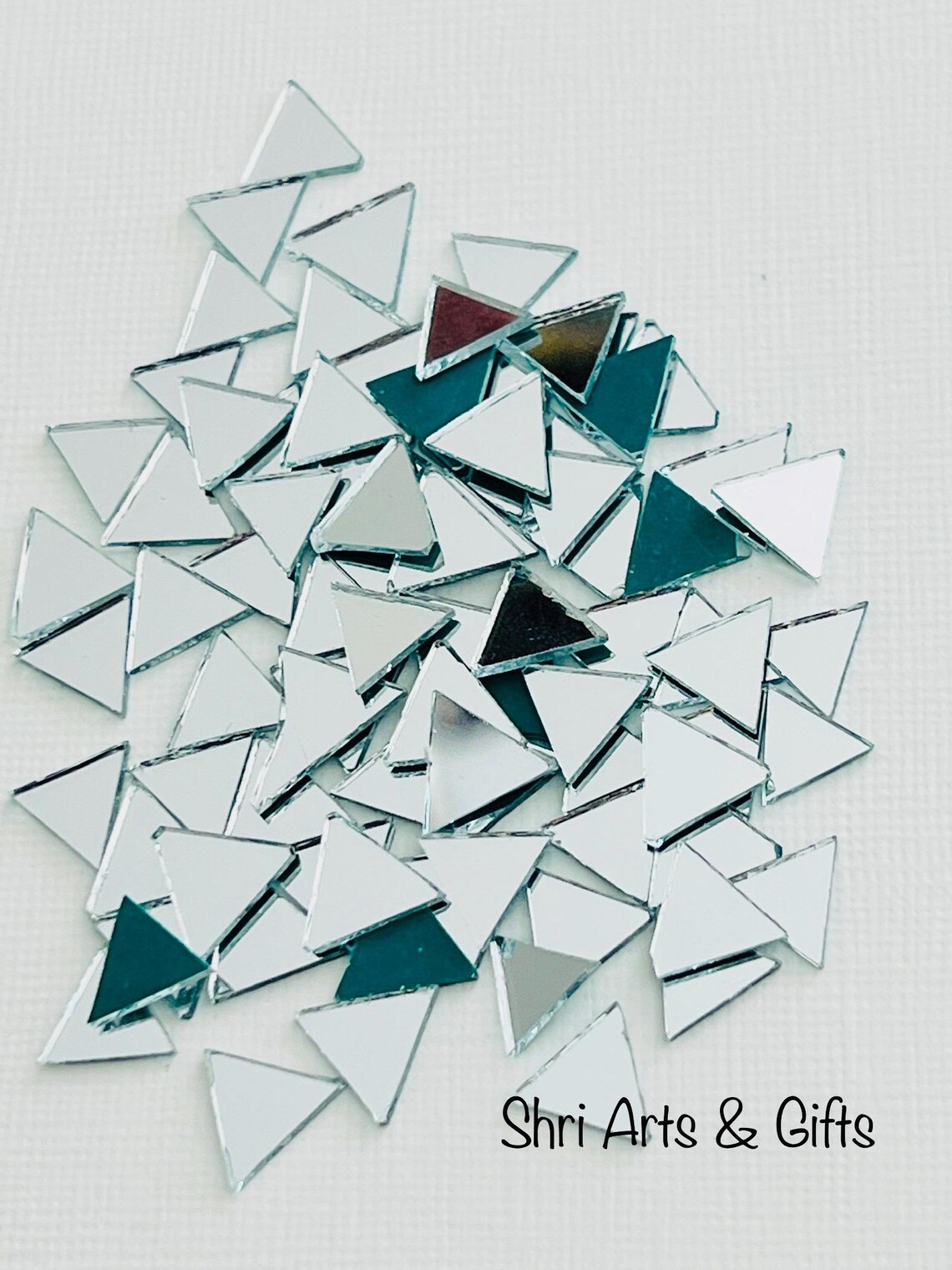 Triangle Shaped Craft Mirrors, 8mm, 10 Mm Size Mirrors for Art & Crafts ...