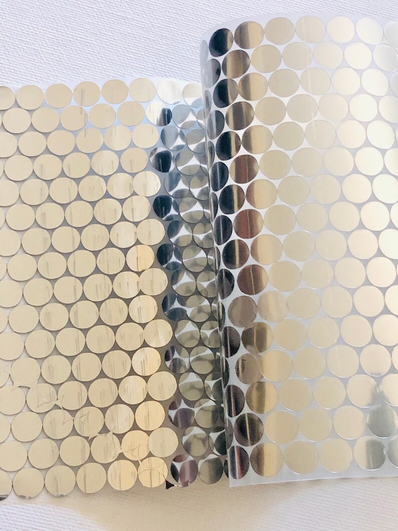 12 MM Round Foil Mirror Finish Metal Sticker Self Adhesive Decal ...