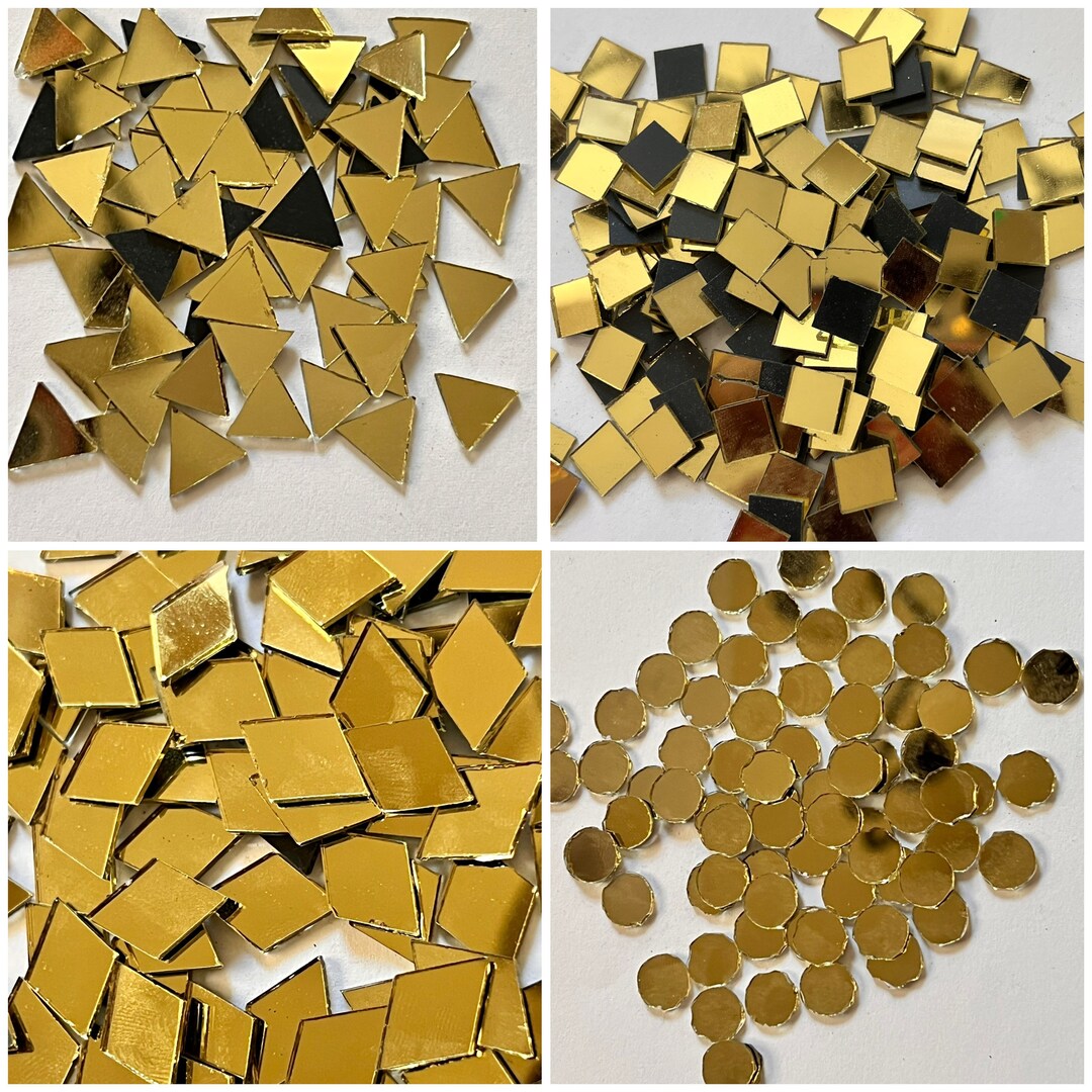 400 Pieces Multi Shape Gold Craft Glass Mirrors Shisha Mirror - Etsy