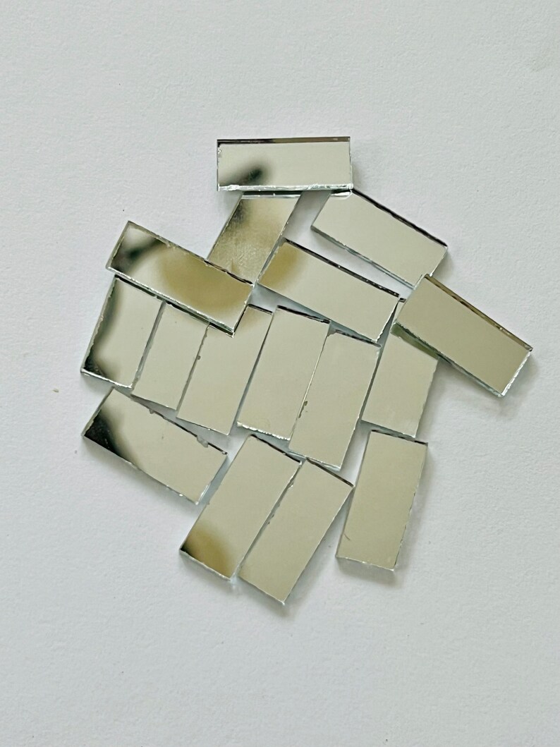 Rectangle Glass Mirror Mosaic Tiles, Shisha Mirror for Art & Crafts ...