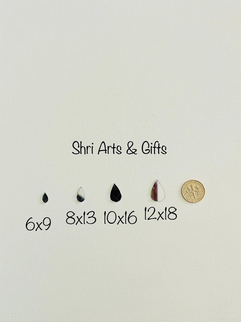Teardrop Shaped Mini Craft Glass Mirrors 8, 10, 12 Mm Sizes Thilak ...