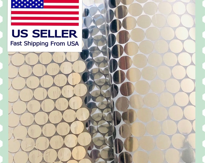 12 MM Round Foil Mirror Finish Metal Sticker Self Adhesive Decal ...