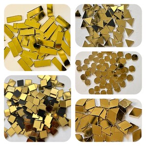 500 Pieces Multi Shape Gold Craft Glass Mirrors Shisha Mirror ...