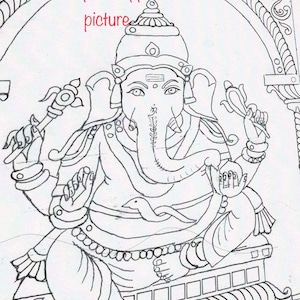Ganesha Tanjore Painting Trace Picture Set, Outline Sketch for Creating ...