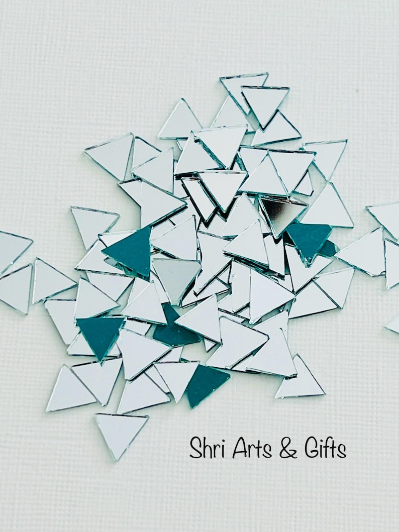 Triangle Shaped Craft Mirrors, 8mm, 10 Mm Size Mirrors for Art & Crafts ...