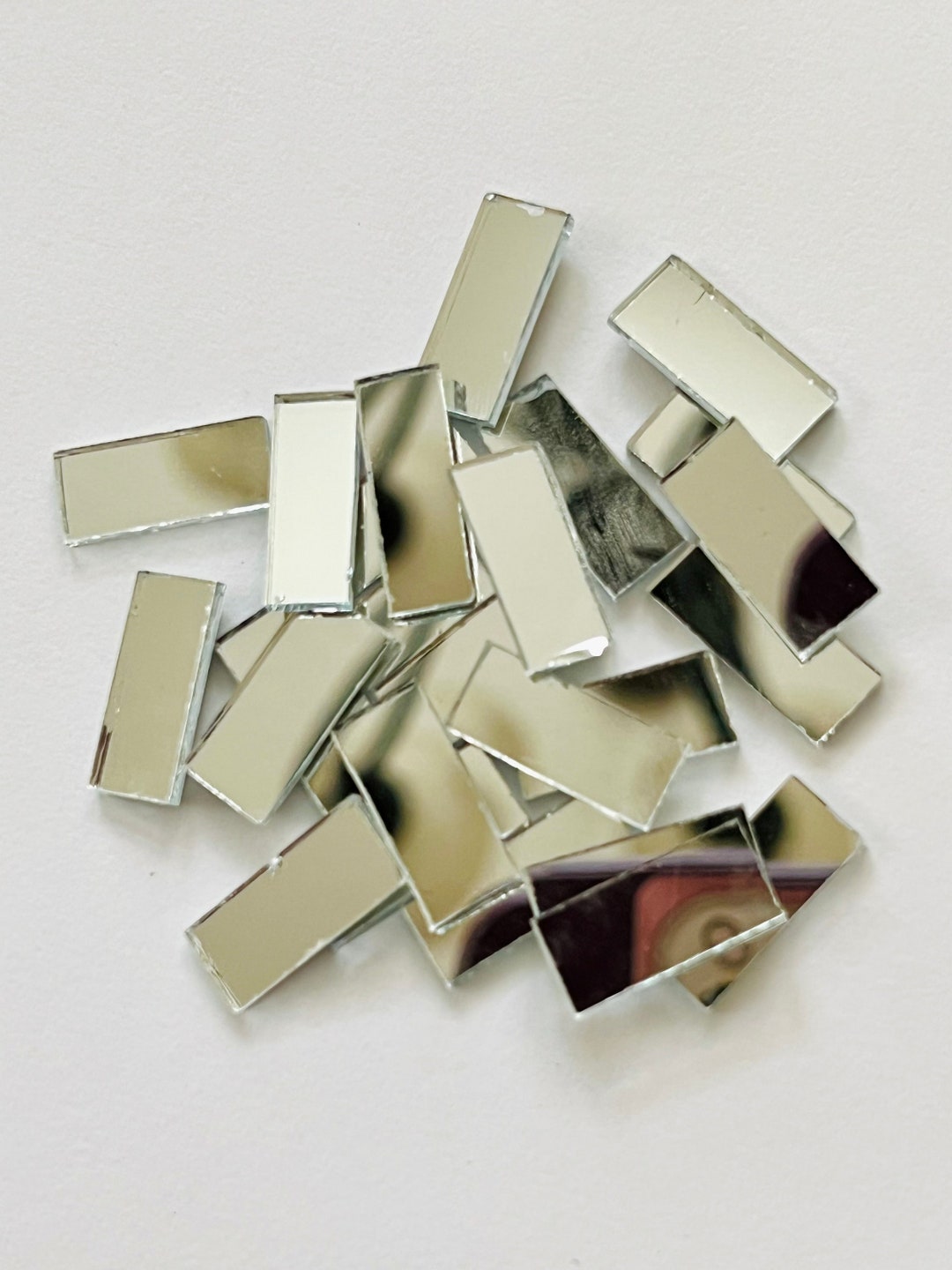 Rectangle Real Glass Silver Mirror Mosaic Tiles, Shisha Mirror for Art ...