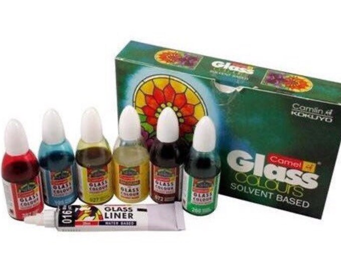 Camlin Kokuyo Solvent Based Glass Color 20ml Each, 5 Shades FAST ...