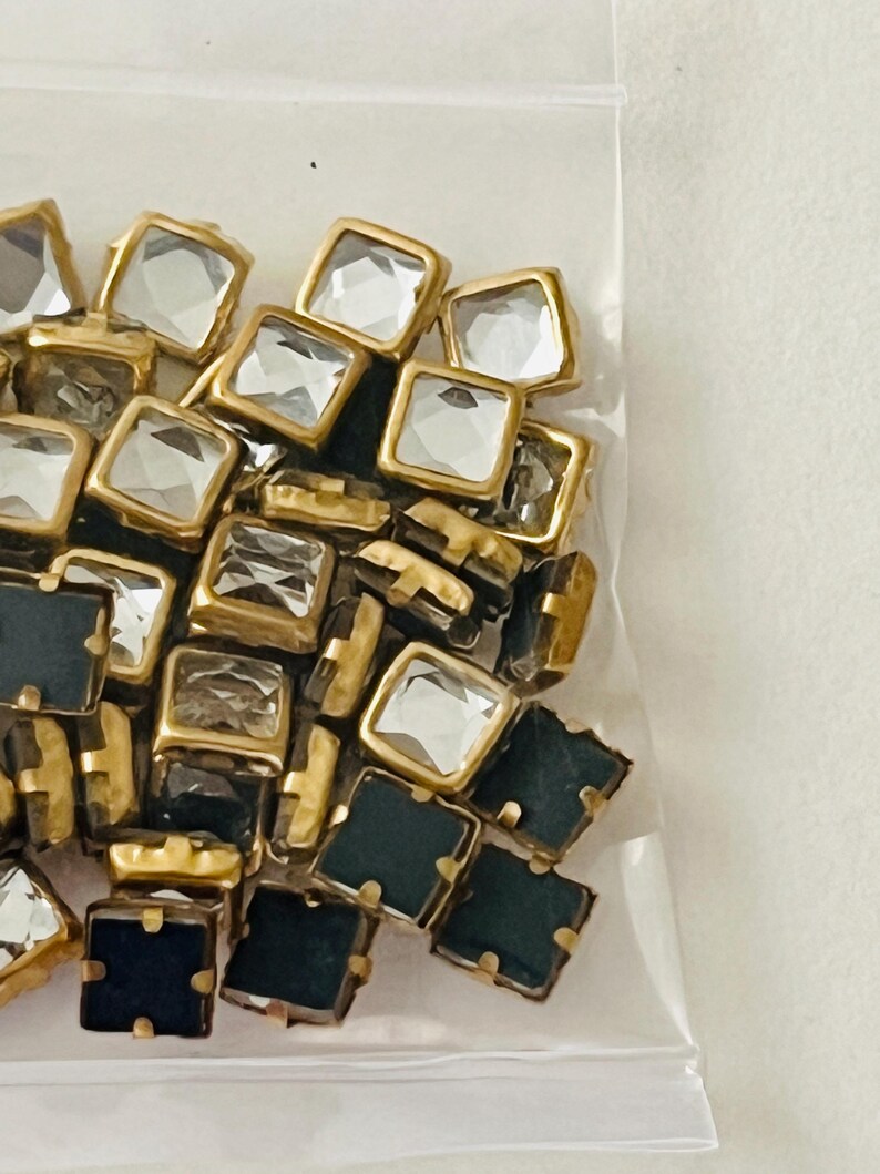 Square Flat Back Kundan Stones 4 Mm -4 Colors Colors With Mount for ...