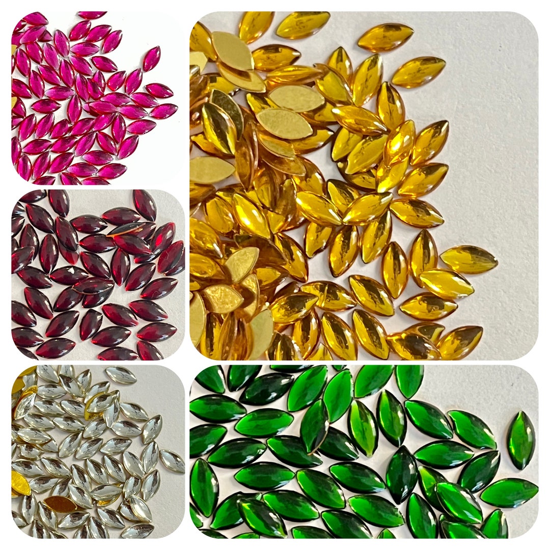 Navette Shaped Acrylic Kemp Stones Eyeshaped Kemp for Art & Craft ...