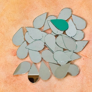 100 Pieces Teardrop Shaped Mini Craft Glass Mirrors Shisha Mirror ...
