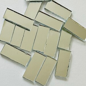 Rectangle Real Glass Silver Mirror Mosaic Tiles, Shisha Mirror for Art ...