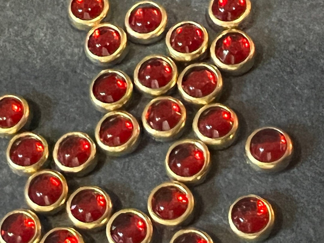 Round Flat Back Kundan Stones With Mount- 500 Pcs for Craft, Embroidery ...