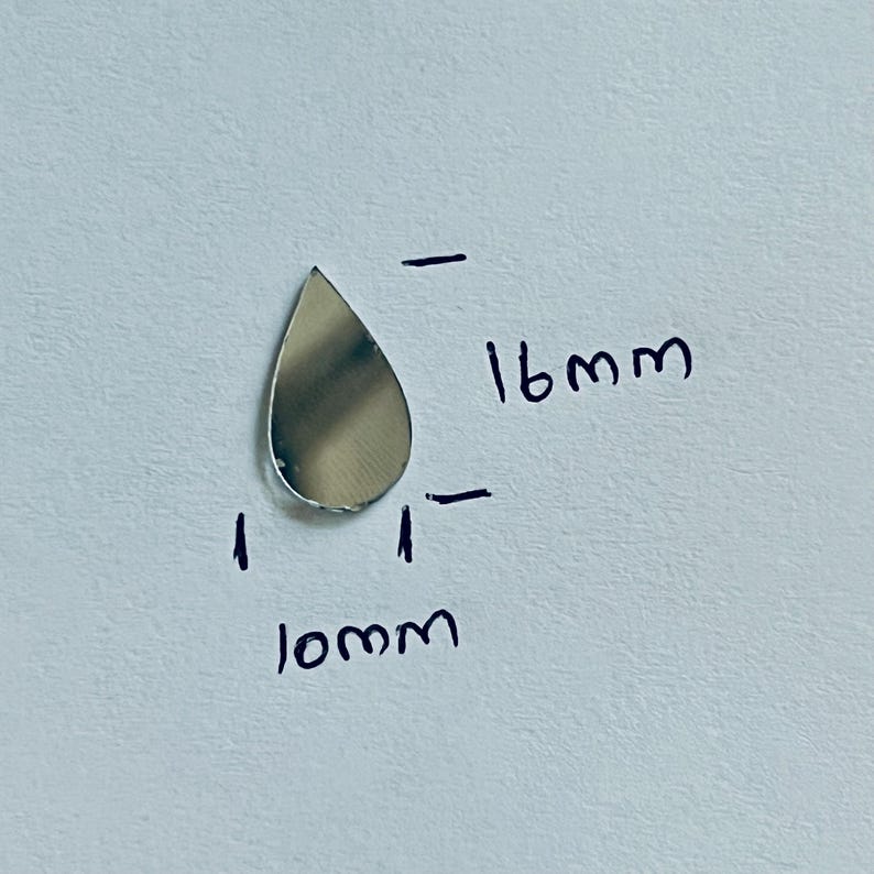 Teardrop Shaped Mini Craft Glass Mirrors 8, 10, 12 Mm Sizes Thilak ...