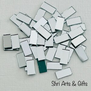 Rectangle Glass Mirror Mosaic Tiles, Shisha Mirror for Art & Crafts ...
