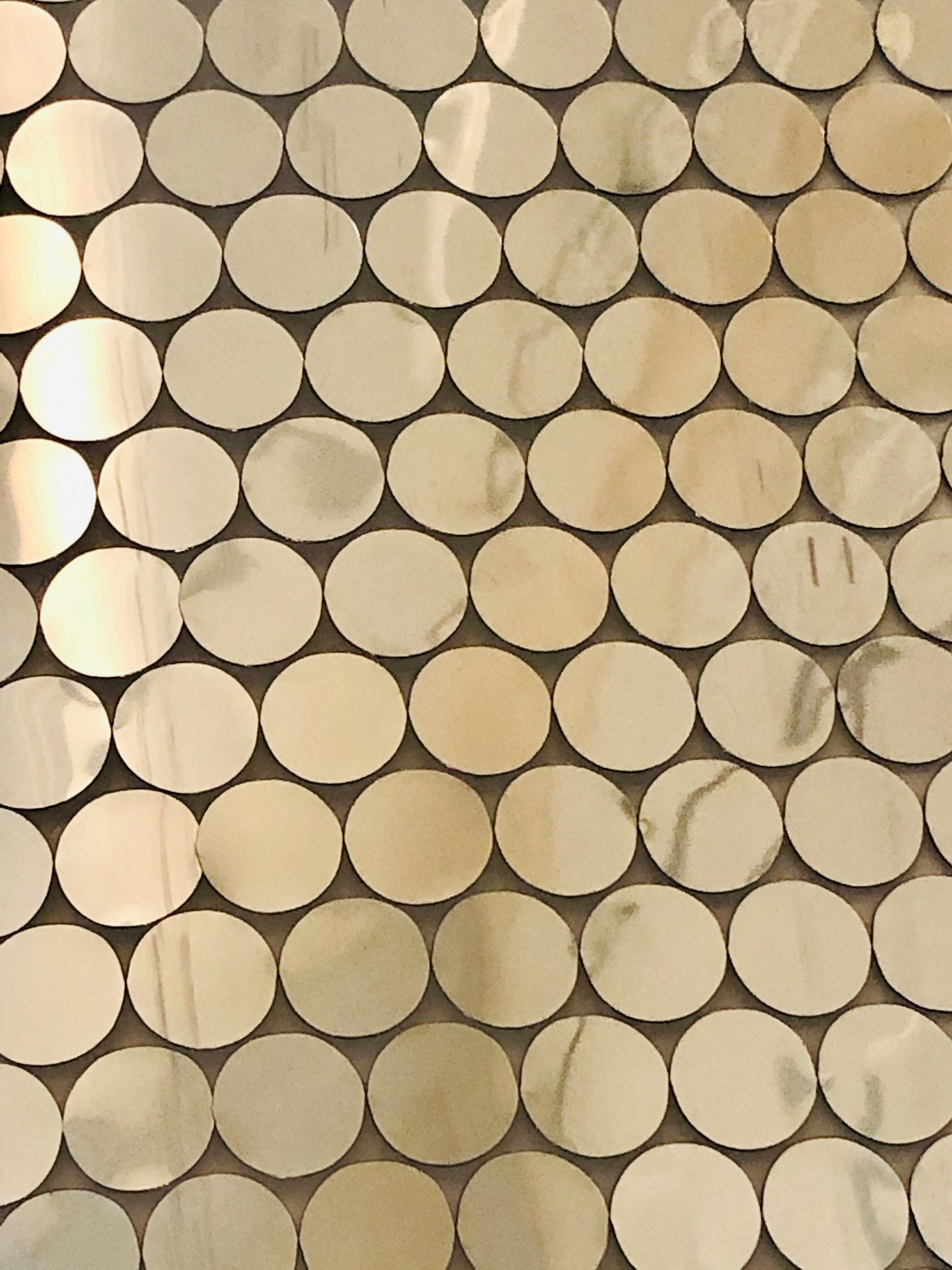 12 MM Round Foil Mirror Finish Metal Sticker Self Adhesive Decal ...