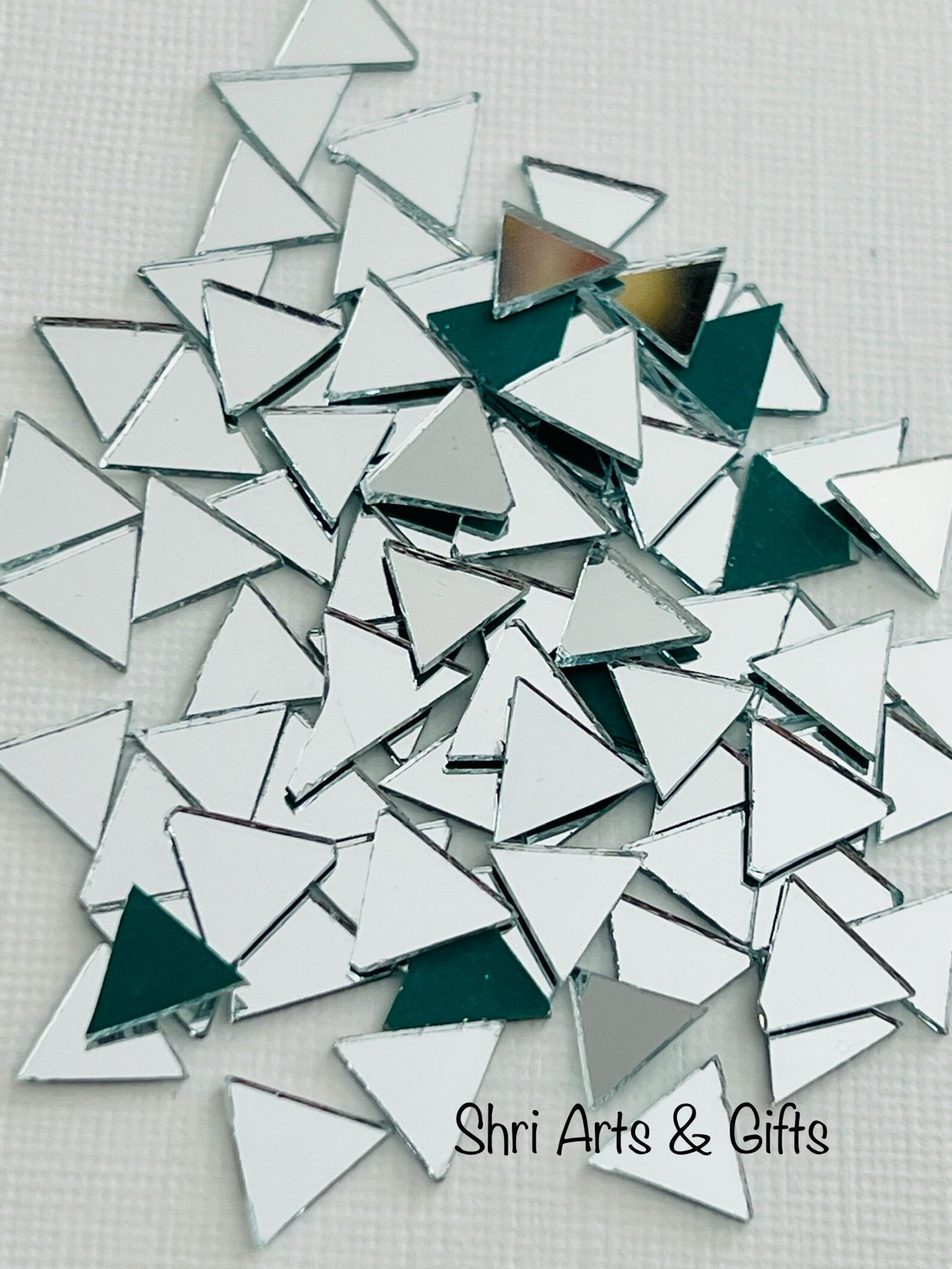 Triangle Shaped Craft Mirrors, 8mm, 10 Mm Size Mirrors for Art & Crafts ...