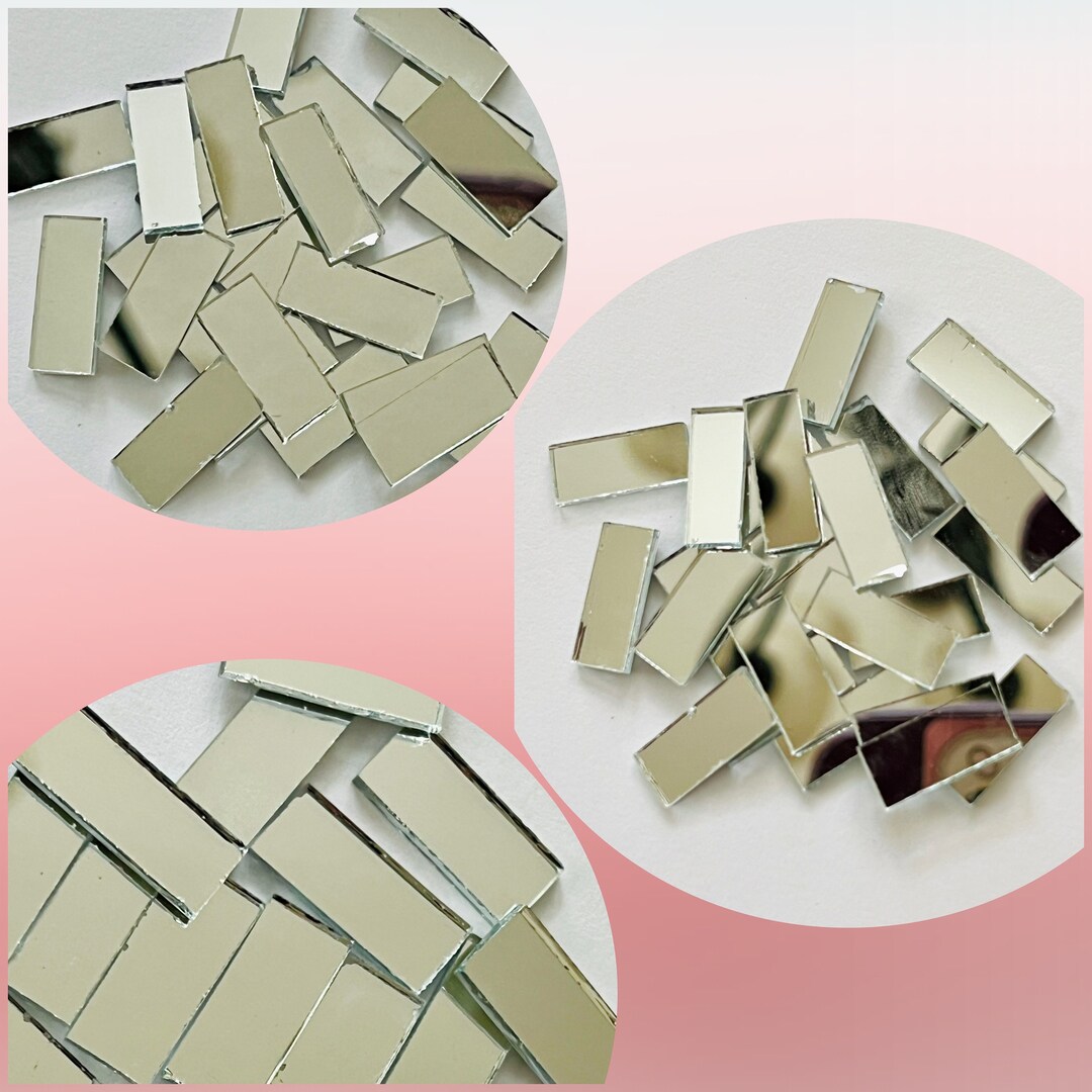 Rectangle Real Glass Silver Mirror Mosaic Tiles, Shisha Mirror for Art ...