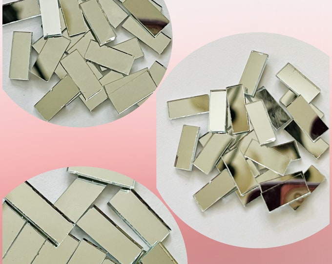 Rectangle Real Glass Silver Mirror Mosaic Tiles, Shisha Mirror for Art ...