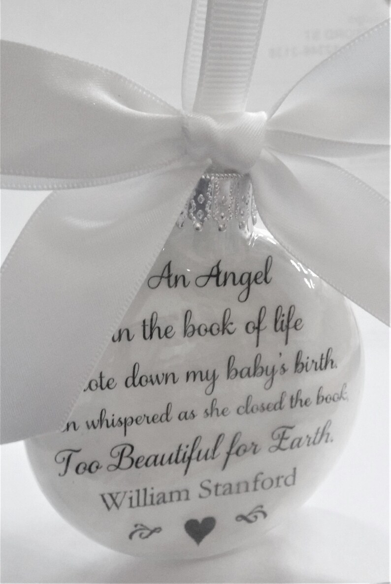Personalized Memorial Ornament, Loss of Baby Keepsake Bauble Too ...