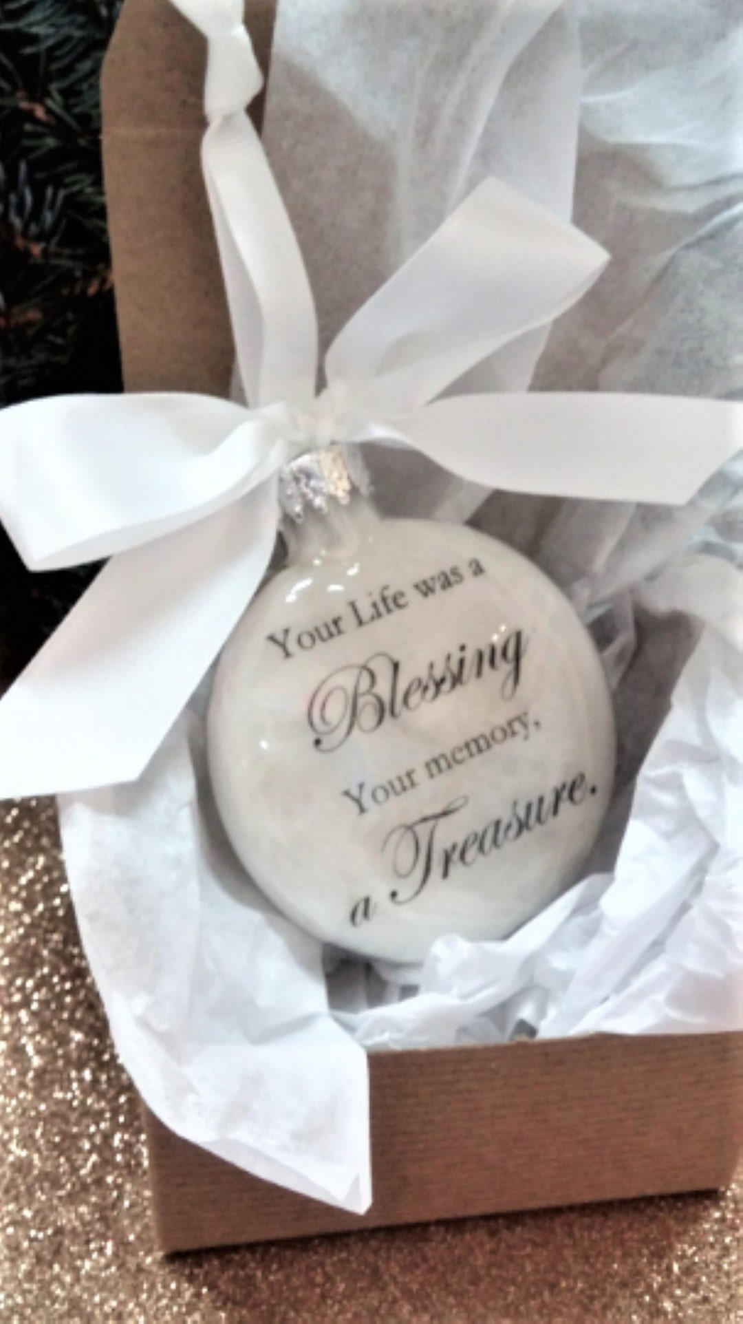 In Memory Memorial Christmas Ornament Your Life Was a Blessing Your ...