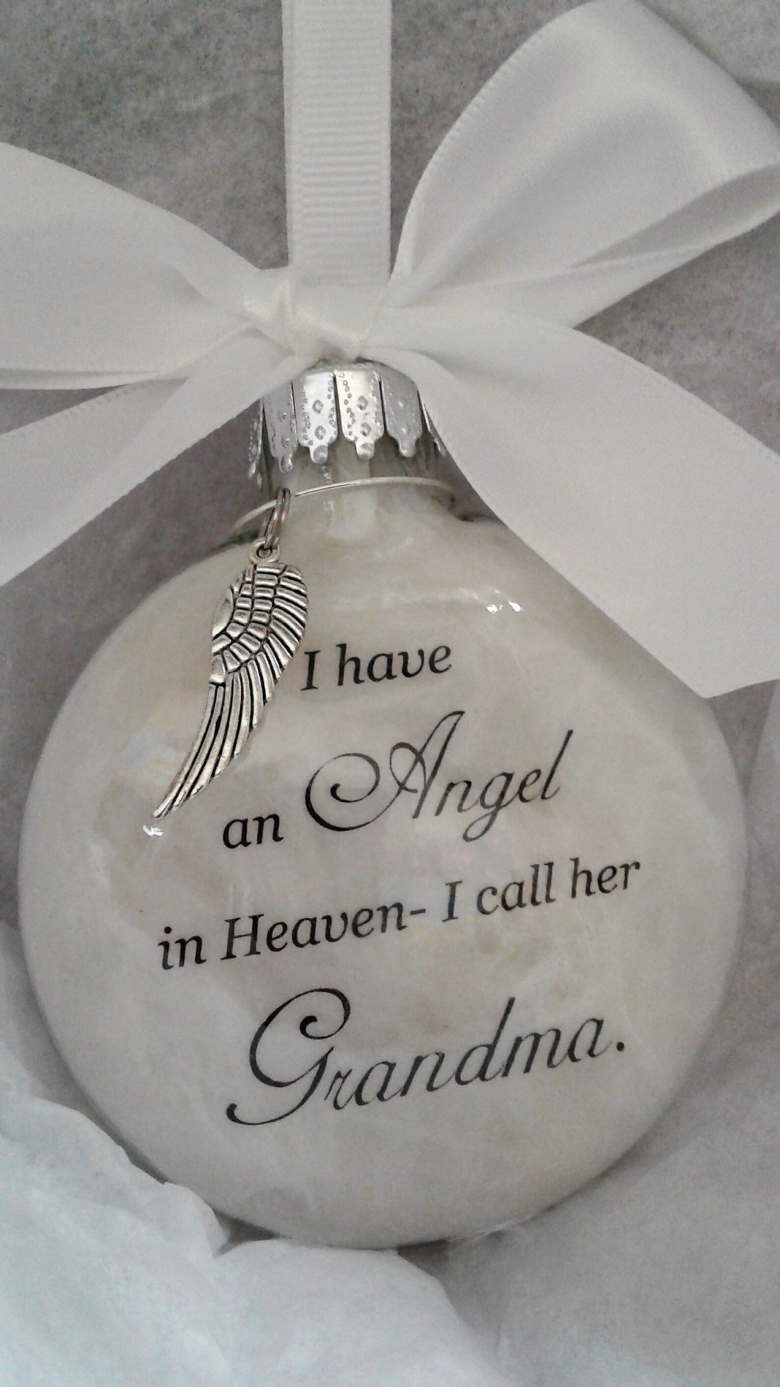 Grandma Memorial in Memory Christmas Ornament Angel in Heaven | Etsy