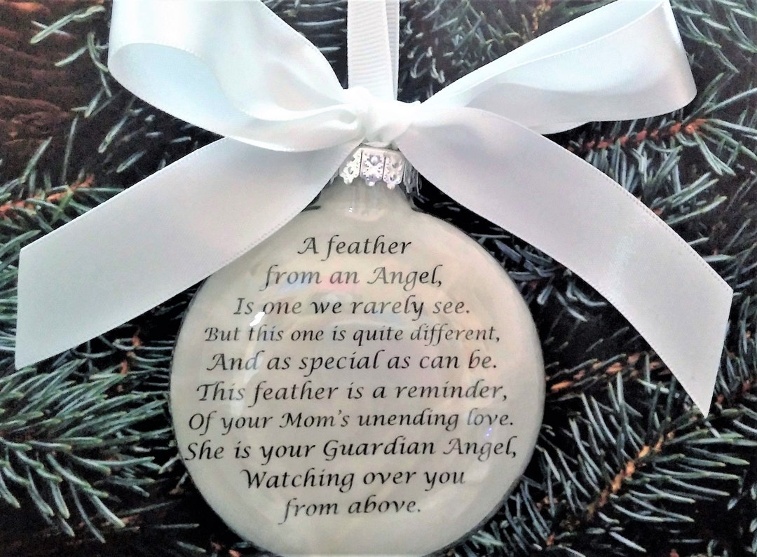 In Memory of MOM Christmas Ornament Feather From Guardian Angel ...