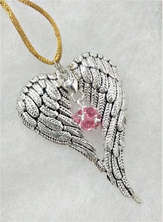 October Birthstone Angel Wings Christmas Keepsake Memorial - Etsy
