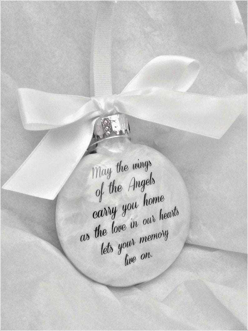 Personalized Memorial Ornament: Angel Wings Keepsake, Sympathy Gift - Etsy