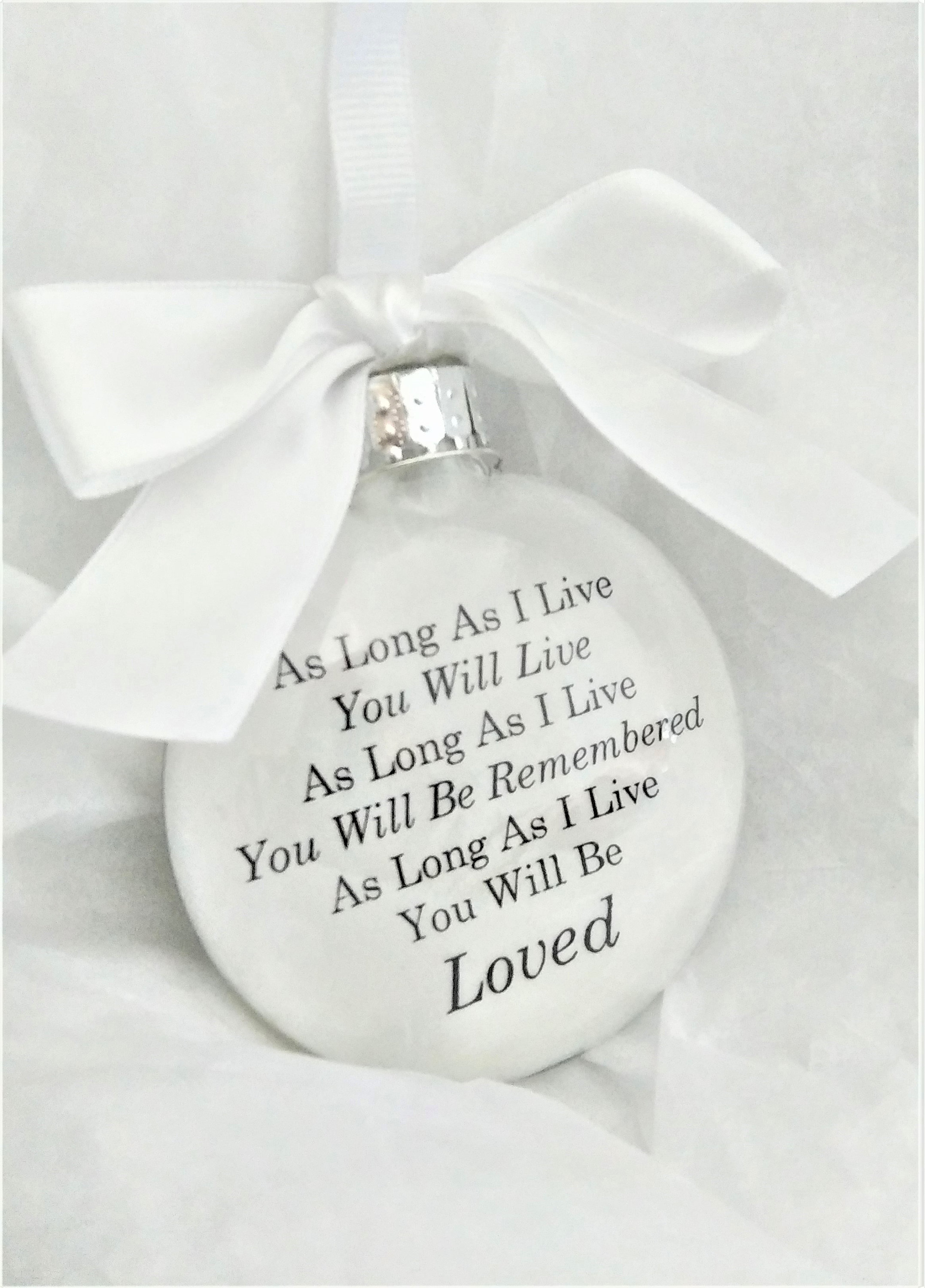 In Memory Gift Memorial Remembrance Christmas Ornament as Long | Etsy UK