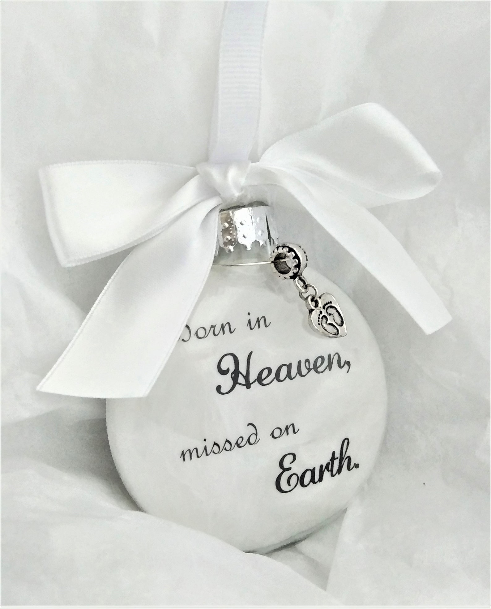 Personalized Miscarriage Memorial Ornament, Feather Filled Keepsake - Etsy