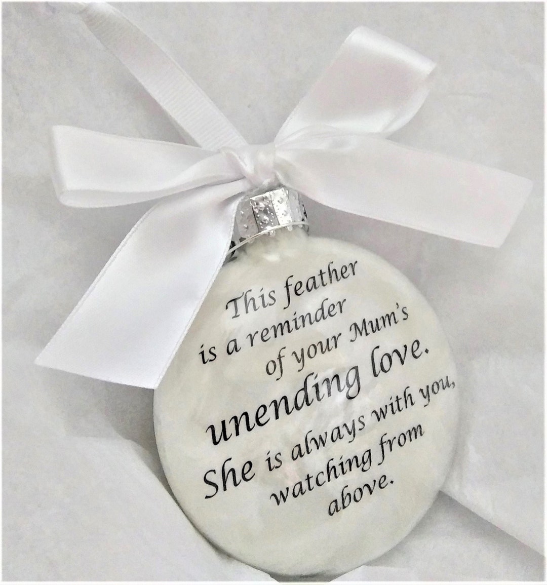 Unending Love Mum Sympathy Gift in Memory Feather a Reminder Memorial ...