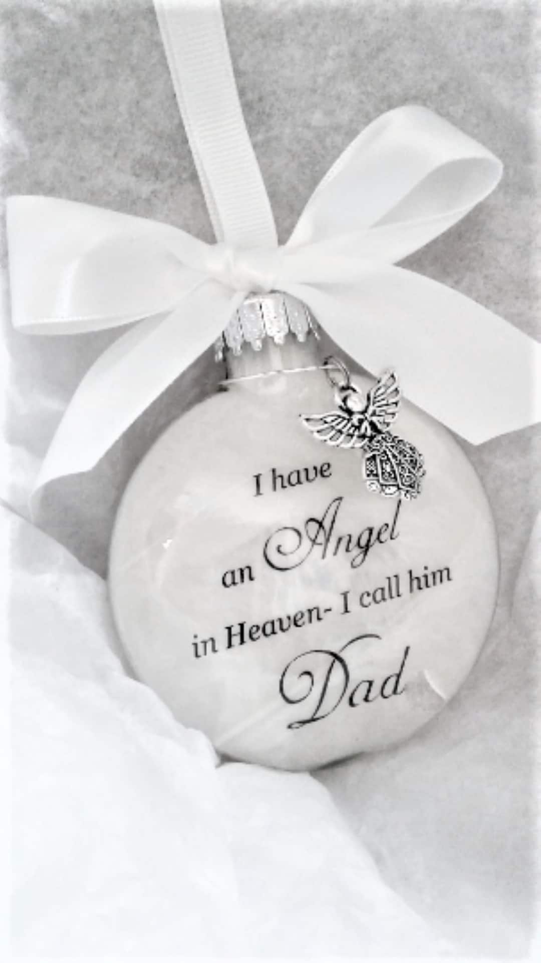 Dad Memorial Ornament Christmas Angel in Heaven I Call Him Dad Parent ...
