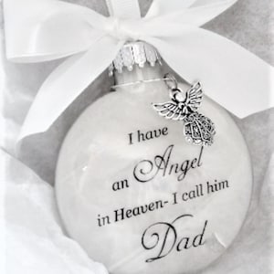 Dad Memorial Ornament Christmas Angel in Heaven I Call Him Dad Parent ...