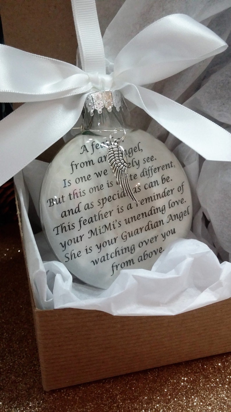 In Memory of MIMI Memorial Christmas Ornament Feather From a - Etsy