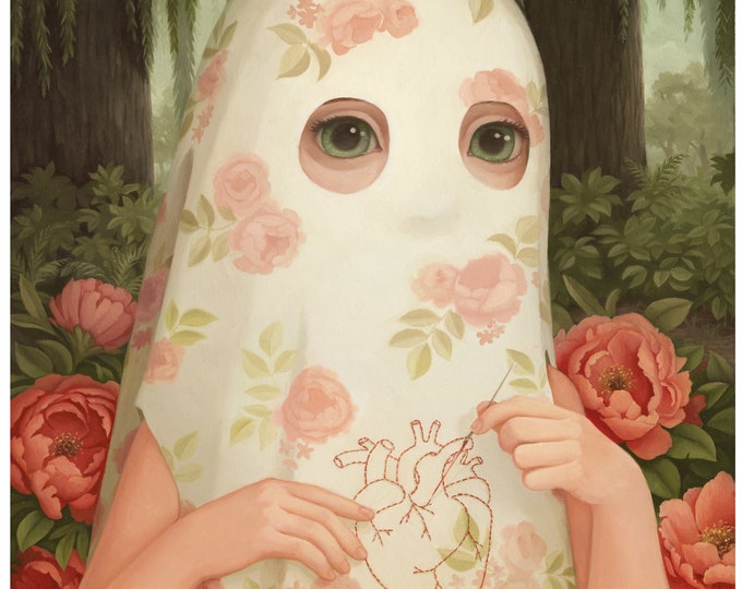 8x10 Floral Ghost Art Print how to Become a Ghost - Etsy