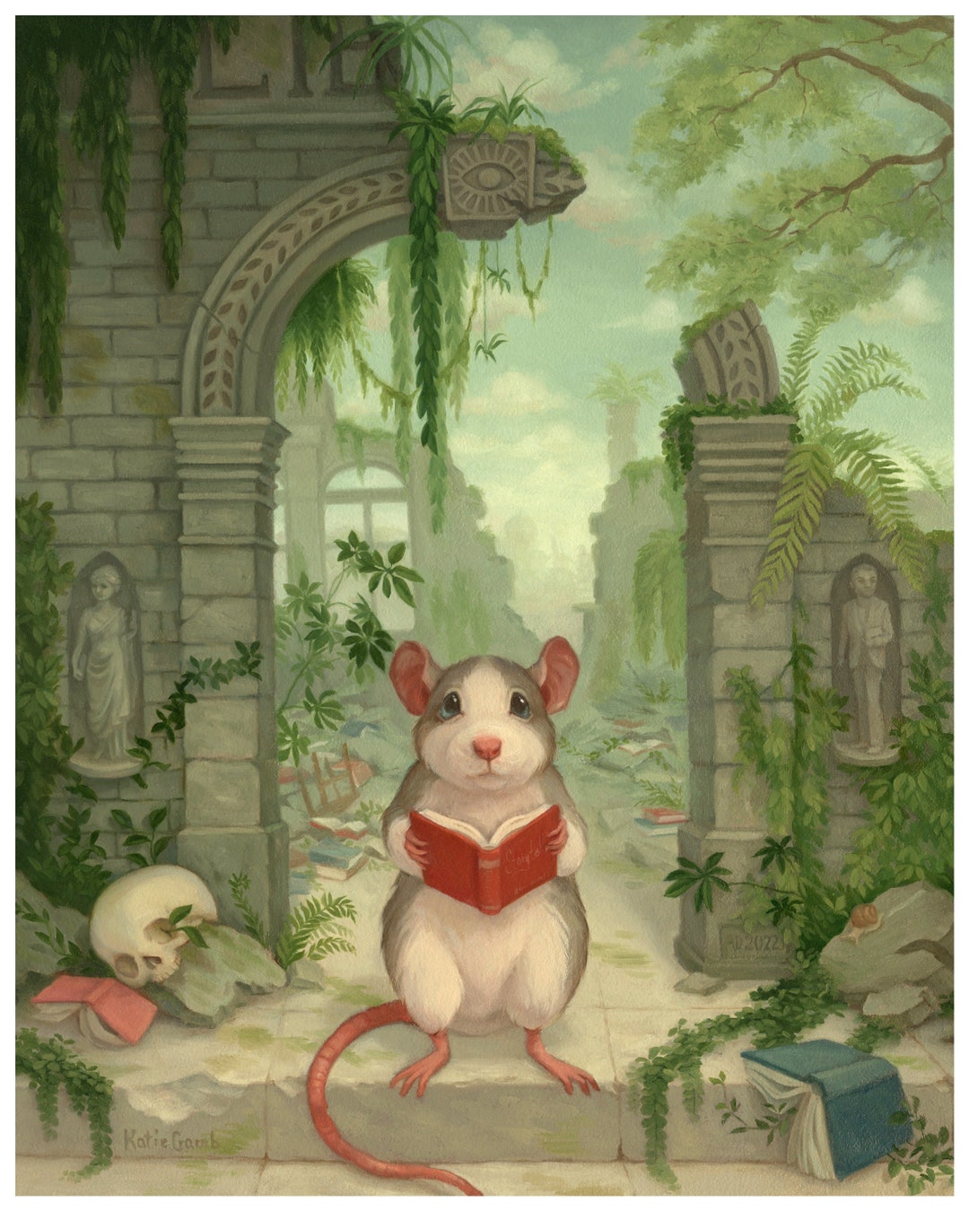 Rat Reading 8x10 Art Print - Etsy