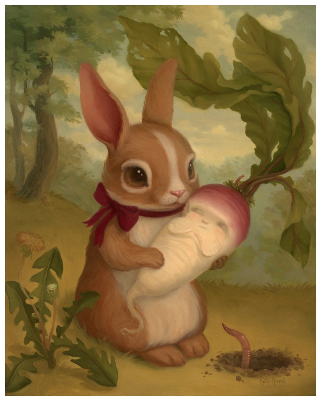 Rabbit and Parsnip - 8x10 Print - Etsy