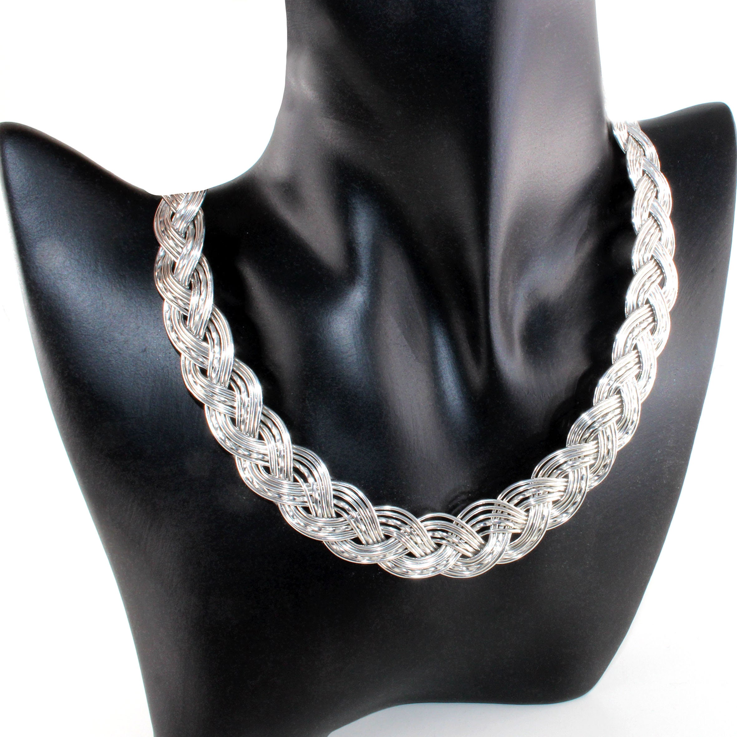 Sterling Silver Torque Necklace, Woven Necklace, Statement Necklace ...