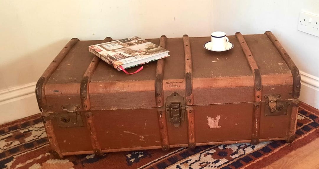 Large Vintage Bentwood Steamer Trunk - Etsy