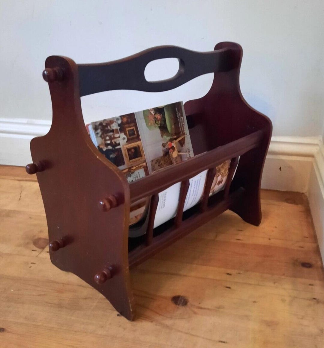 Vintage Wooden Magazine Rack - Etsy