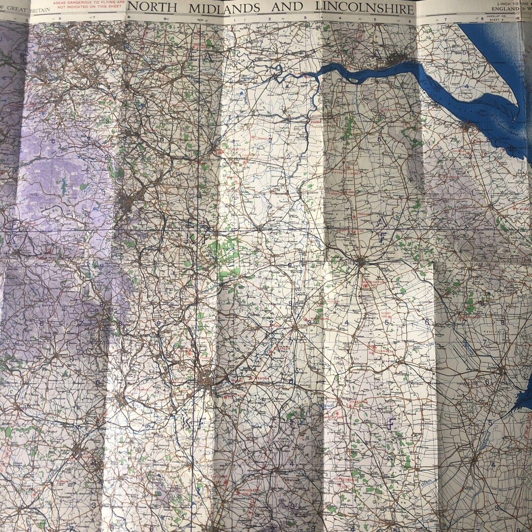 WW2 Ordnance Survey Map North Midlands Lincs 2nd War Revision Sheet 6 ...