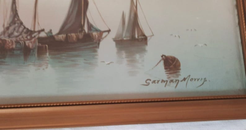 Pair of Garman Morris Watercolours Boats Harbour Fishing Sailing - Etsy