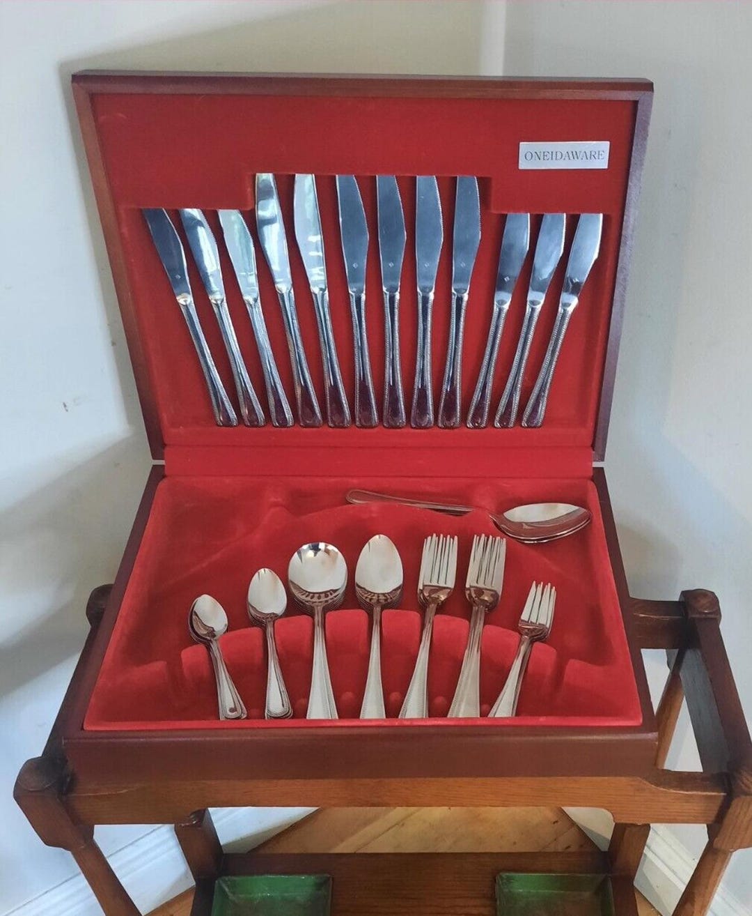 VINTAGE Oneida 56 Piece Canteen of Cutlery Set Stainless Steel - Etsy