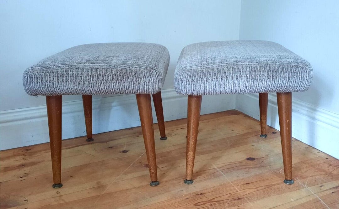 Pair of Vintage Mid-century 1960's Retro Footstools Atomic Legs - Etsy