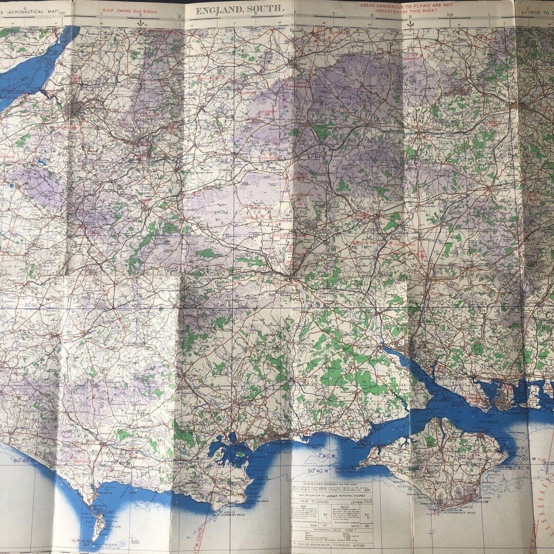 WW2 Ordnance Survey Map England South 2nd War Revision Sheet 11 Linen ...