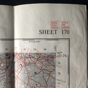 National Grid Ordnance Survey Vintage Map Issued by War Office London ...