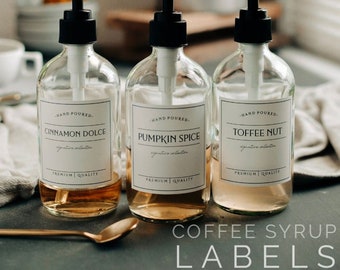Printable Coffee Syrup Label Set of 45 Coffee Bar (Download Now) - Etsy