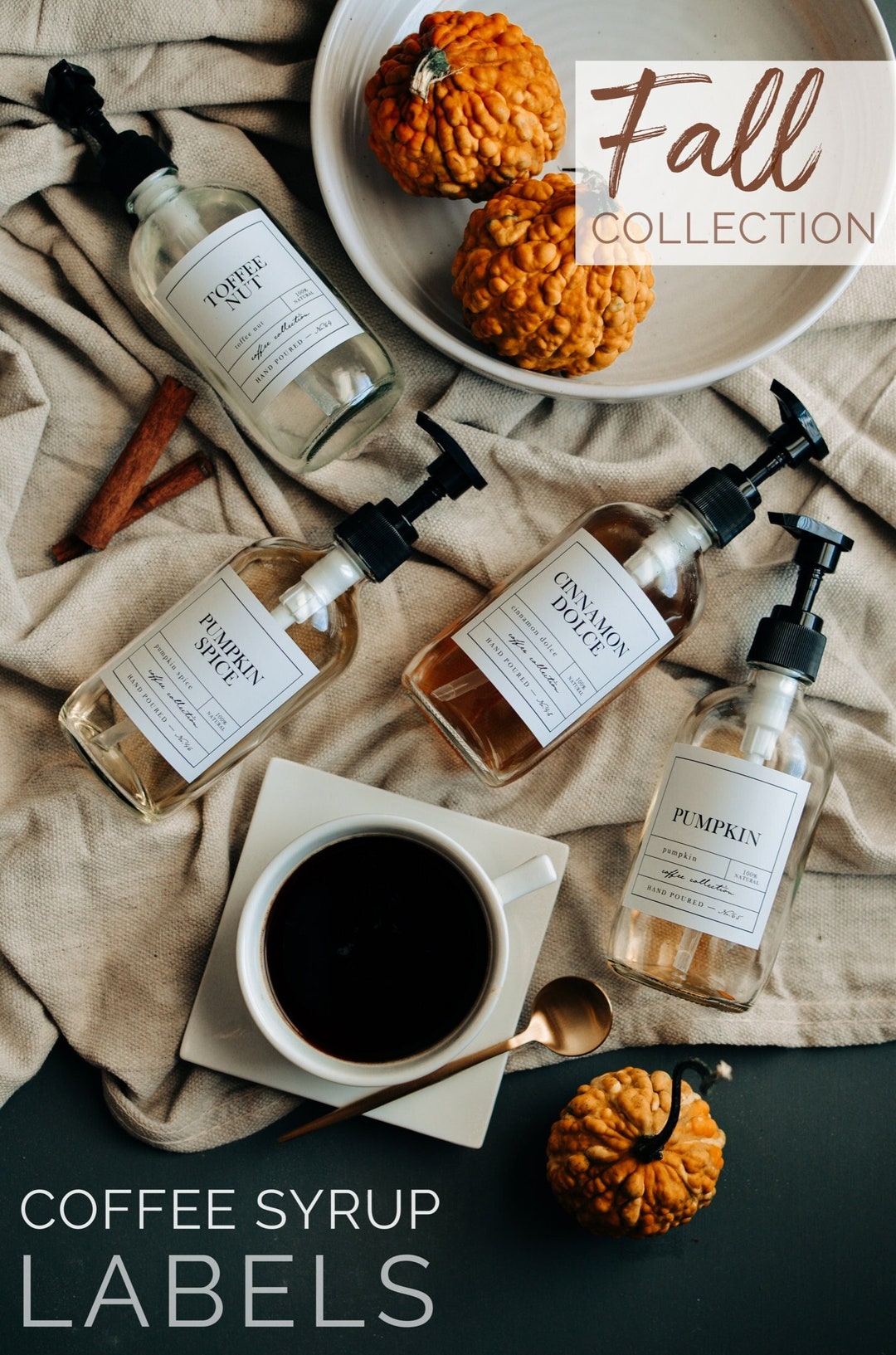 FALL Coffee Syrup Labels - APOTHECARY Coffee Syrup Labels - Choose Your ...