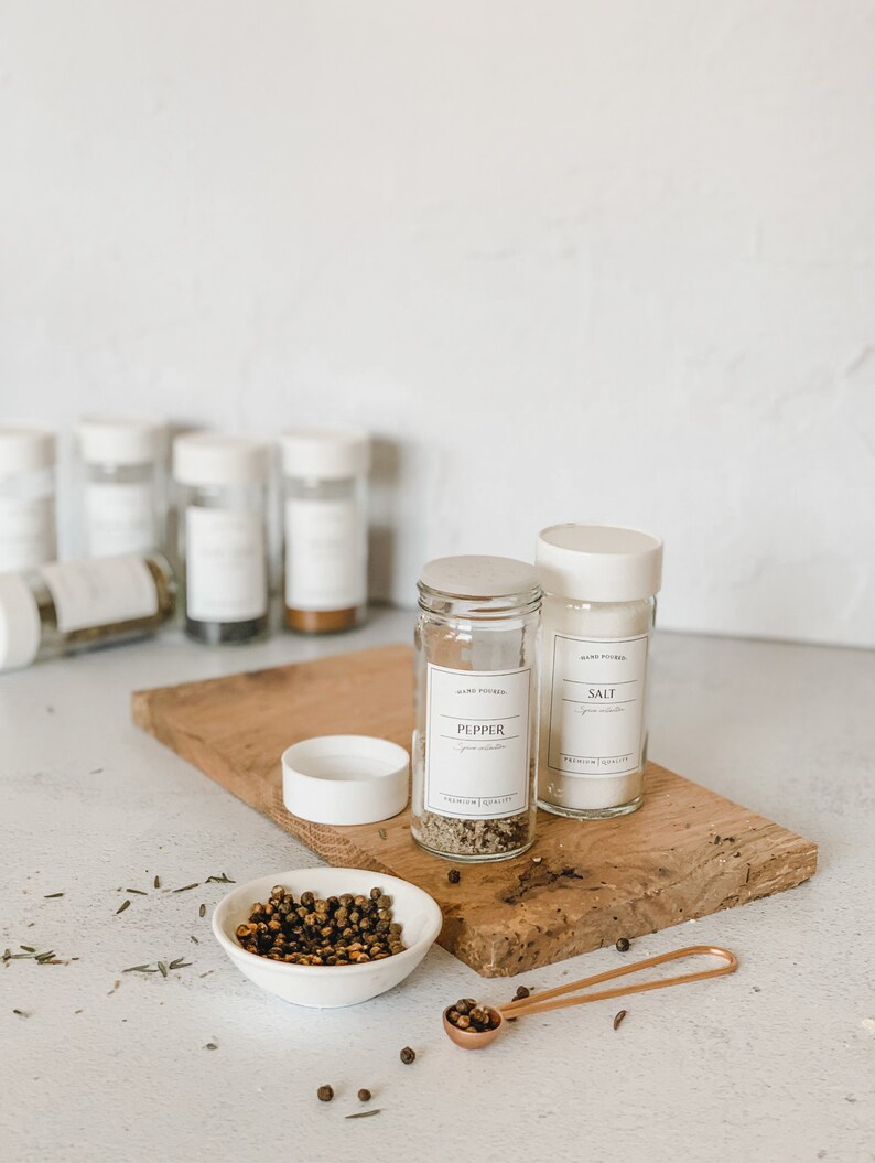 Spice Labels - Set of 40 - Vinyl Waterproof Spice Jar Labels ...