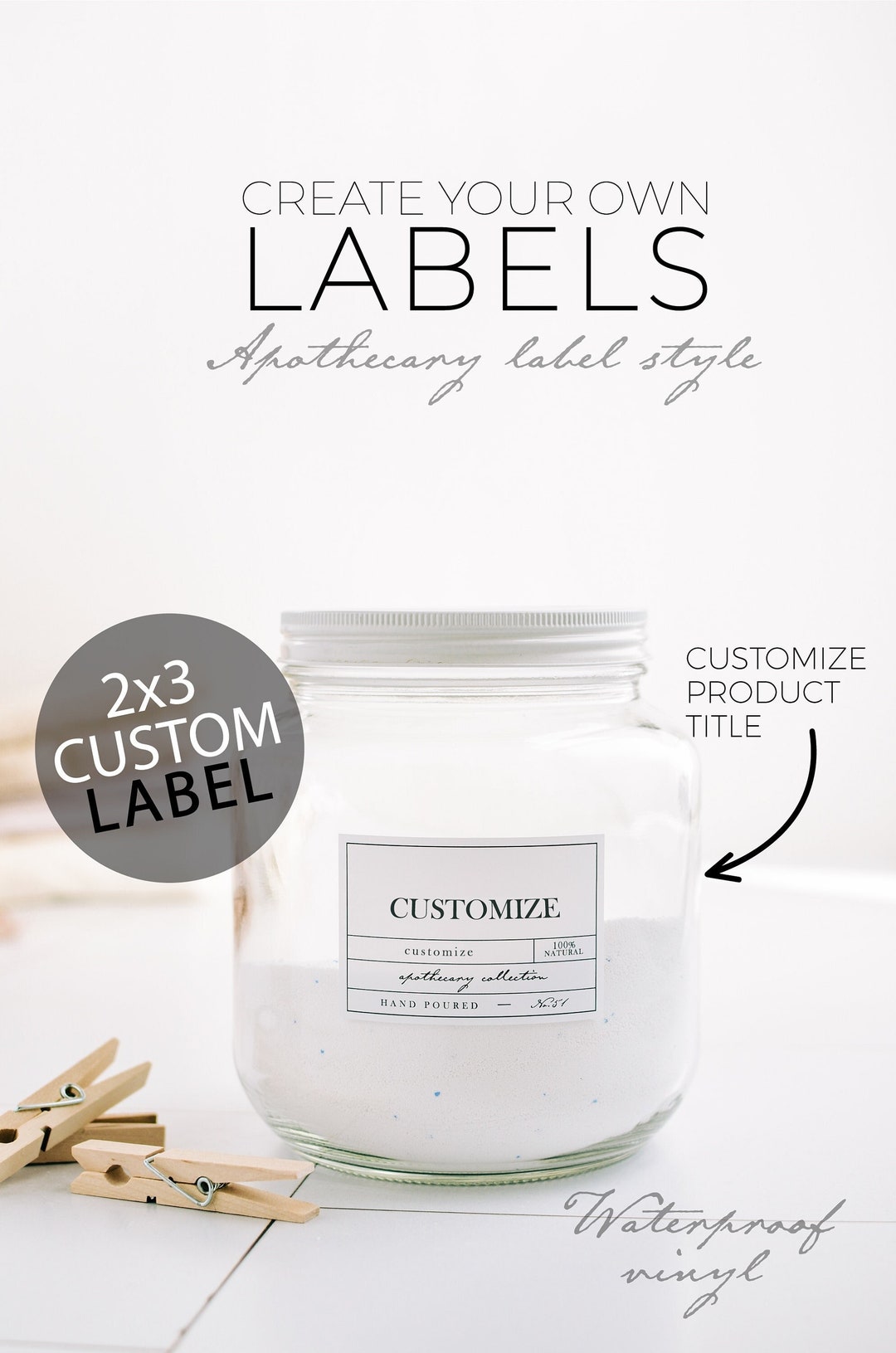 CUSTOM 2x3 Label - Vinyl Labels - Canister Labels - Jar Labels - Labels ...
